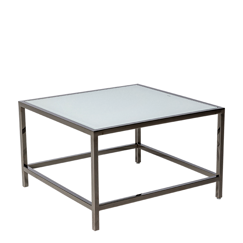 Location Table basse Unico carrée acier plateau blanc 65 x 65 cm H 40 ...